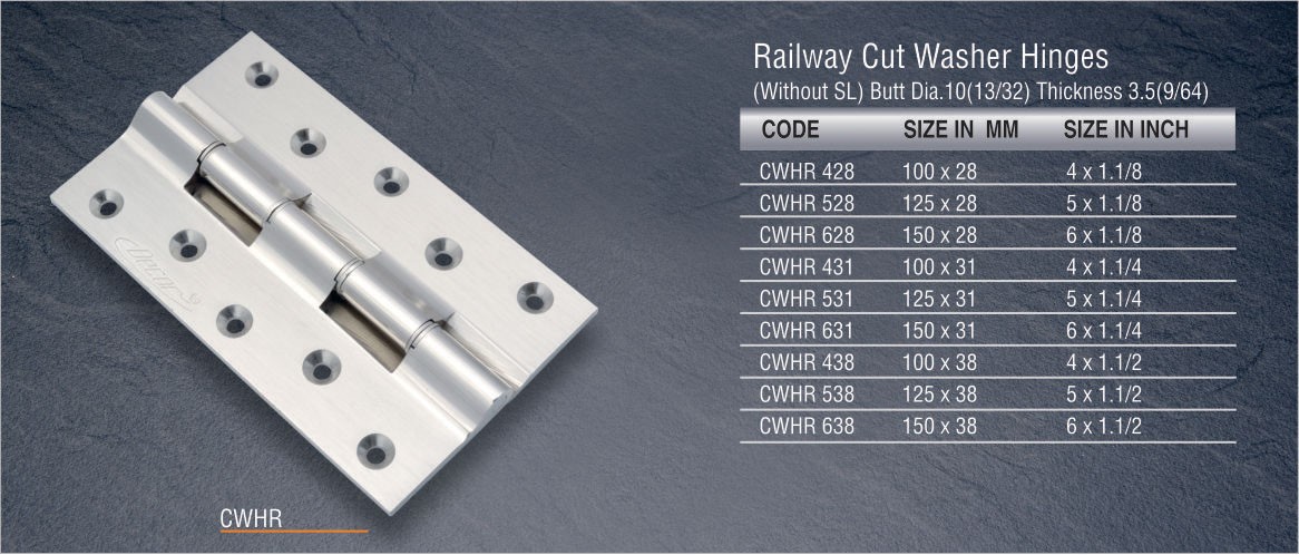 Railway Cut Washer Hings (CWHR)