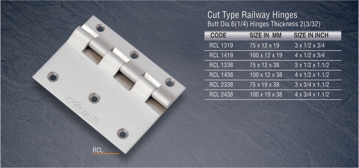Cut Type Railway Hings (RCL)